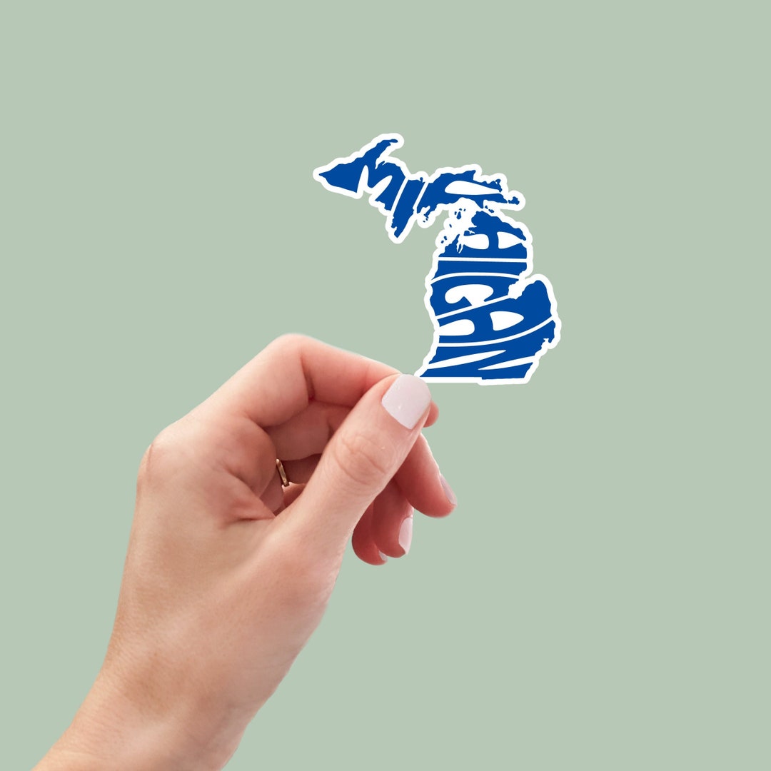 Michigan State Sticker, Michigan Decal, State Laptop Stickers ...