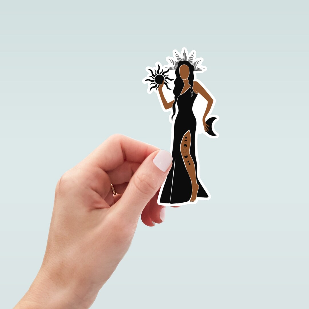 Celestial Goddess Sticker, Boho Sticker, Moon Sticker, Witchy Stickers ...