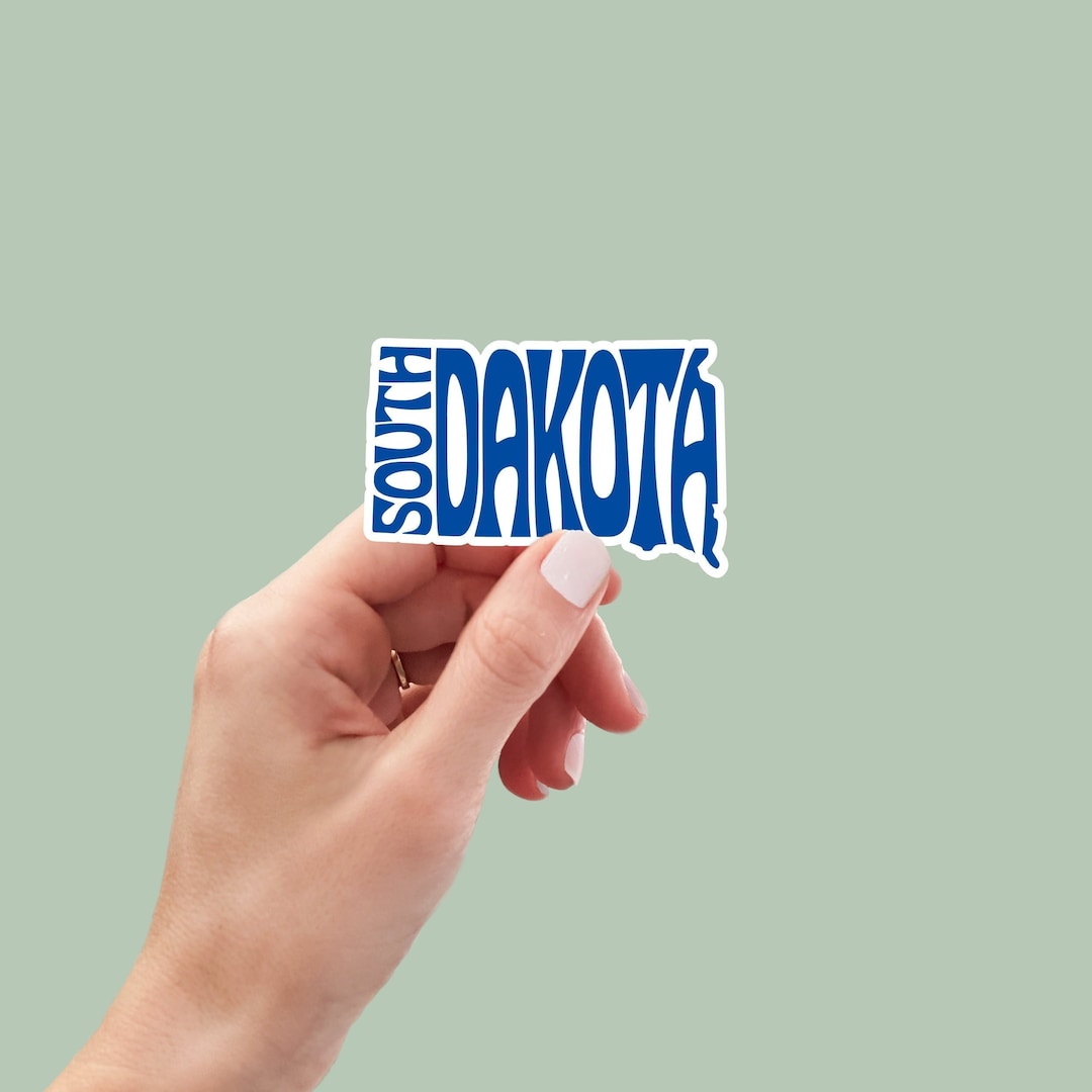 South Dakota State Sticker, South Dakota Decal, State Laptop Stickers ...