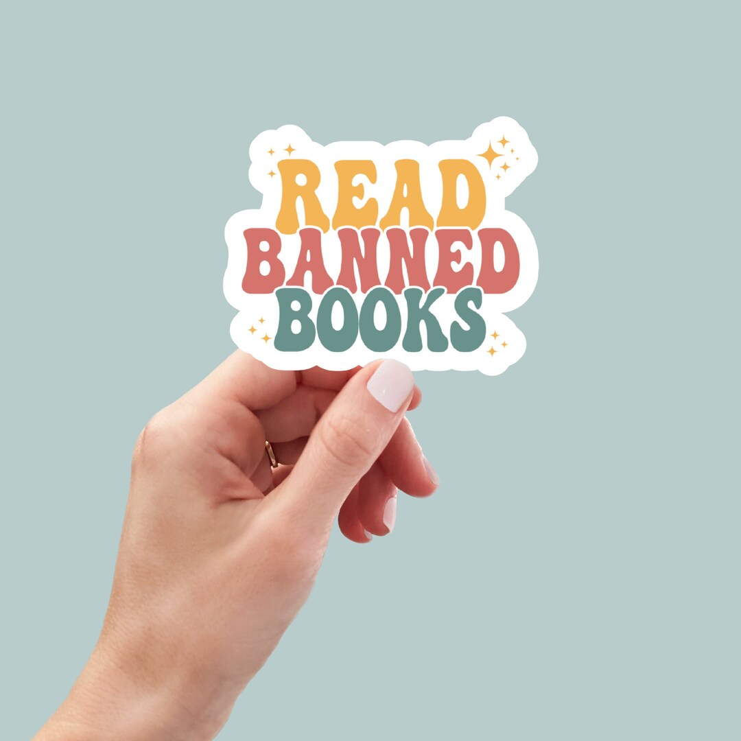 Read Banned Books Sticker, Book Laptop Decals, Water Bottle Stickers ...