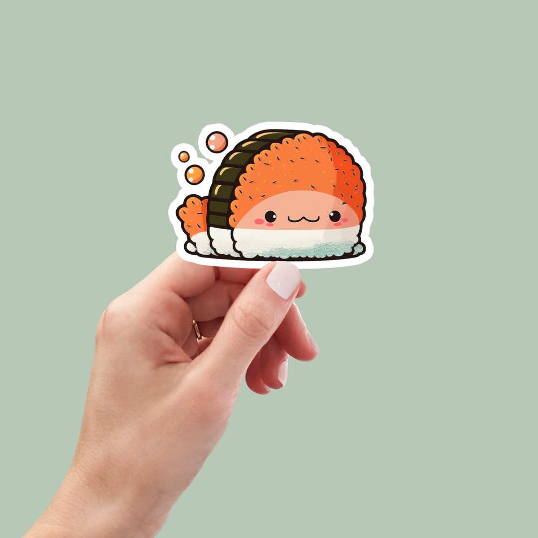 Kawaii Sushi Sticker, Food Stickers, Water Bottle Sticker, Planner ...