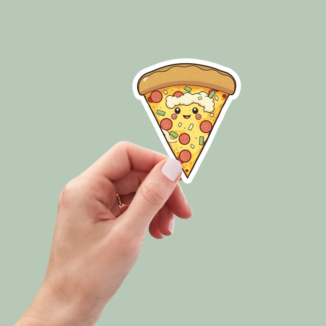 Kawaii Pizza Sticker, Food Stickers, Water Bottle Sticker, Planner ...