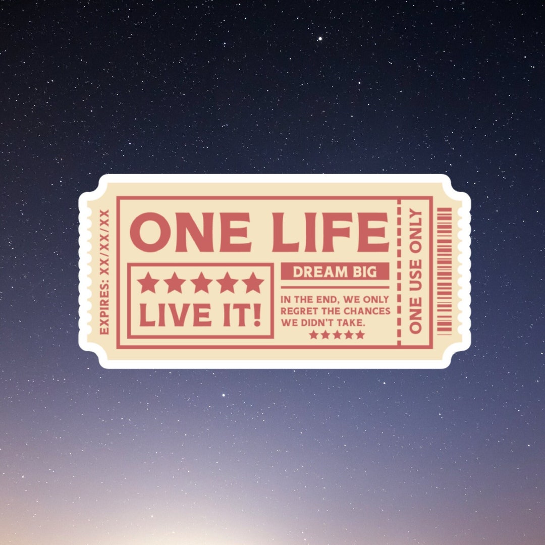 One Life Live It Sticker, Motivational Sticker, Laptop Decal, Water ...