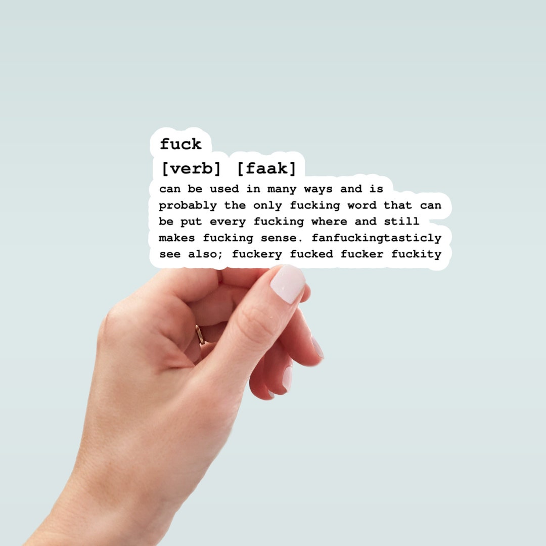 F*ck Definition Sticker, Funny Sticker, Water Bottle Sticker, Laptop ...