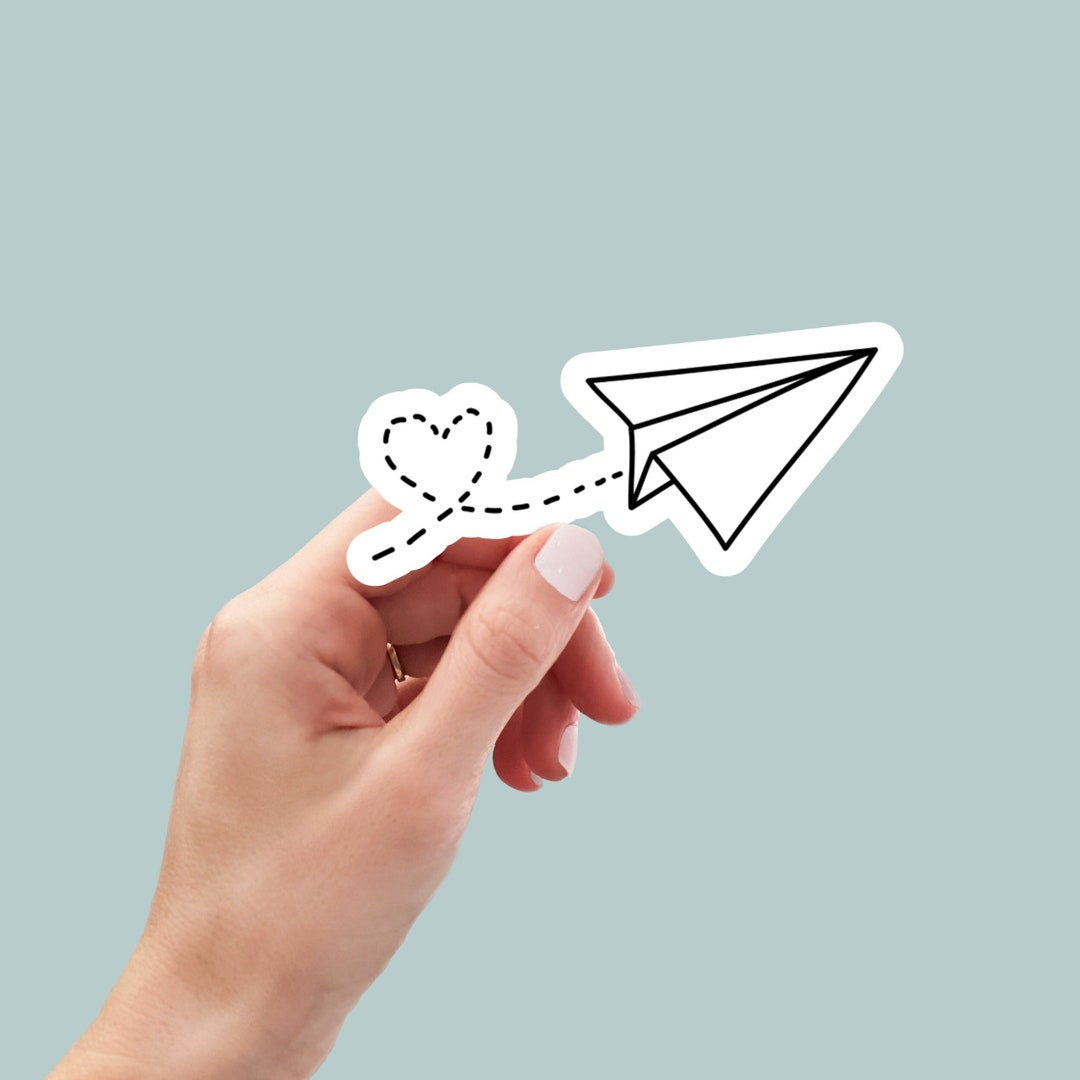 Paper Airplane Sticker, Water Bottle Sticker, Laptop Sticker ...