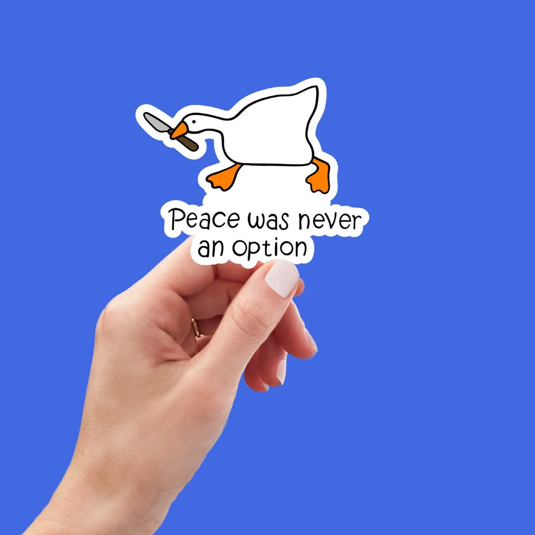 Peace Was Never an Option Funny Vinyl Sticker, Funny Stickers, Laptop ...