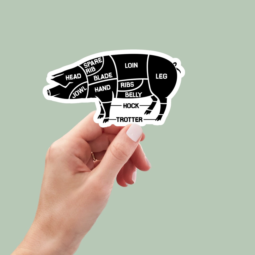 Pork Cuts Sticker, Laptop Stickers, Water Bottle Stickers, Pig Stickers ...