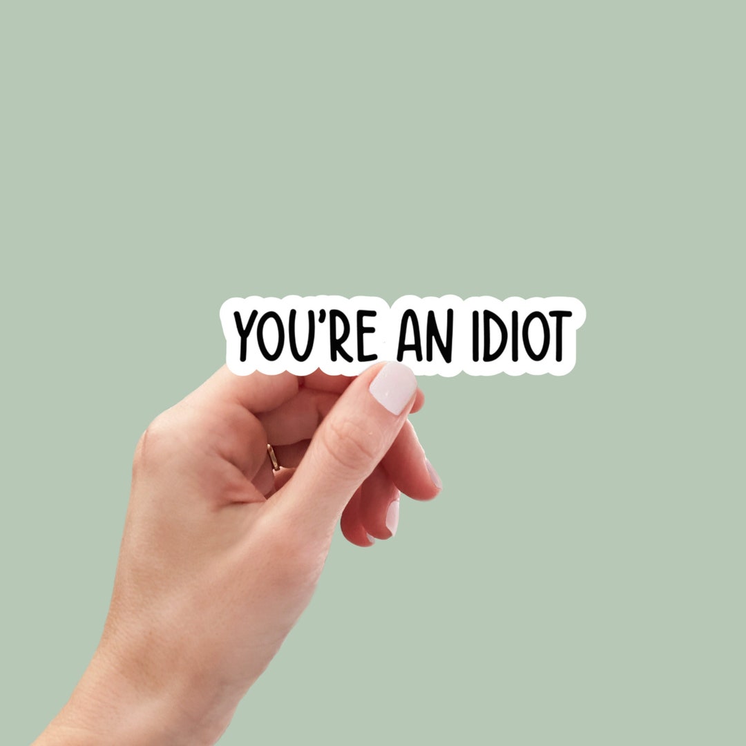 You're an Idiot Vinyl Sticker, Laptop Stickers, Funny Stickers, Best ...