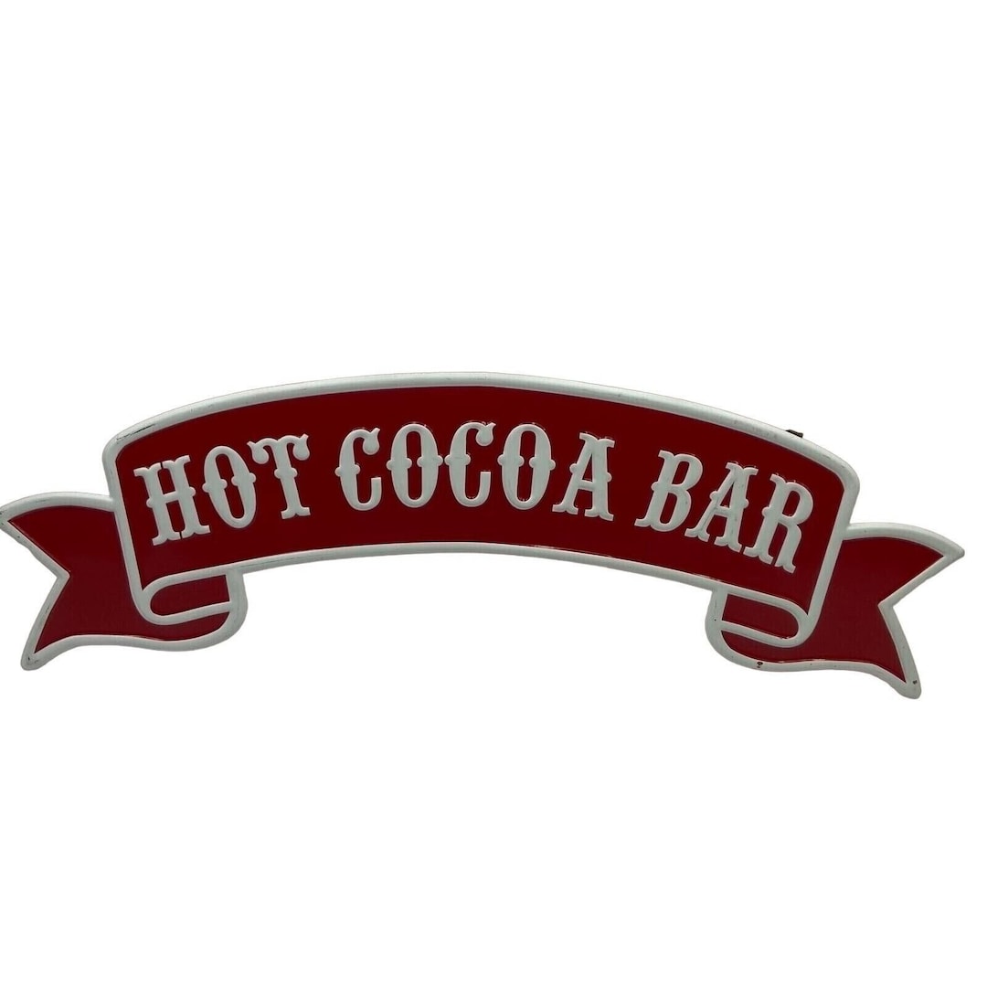 Giant Hot Cocoa Bar Banner Sign Country Primitive Cafe Kitchen ...