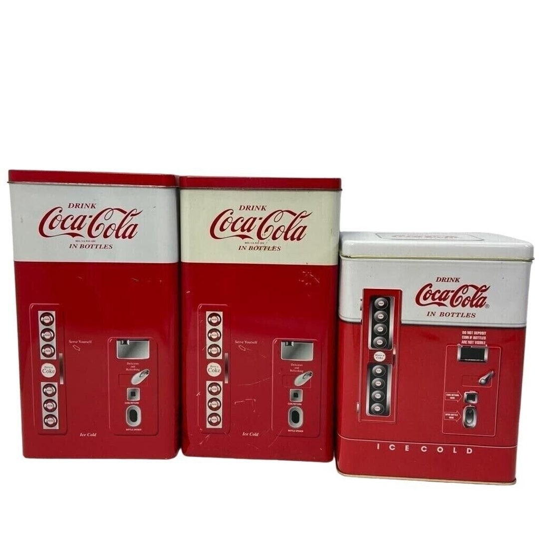 COCA-COLA 3 Bottle Vending Machines Cans Vintage 1997 Collectible Boxes ...