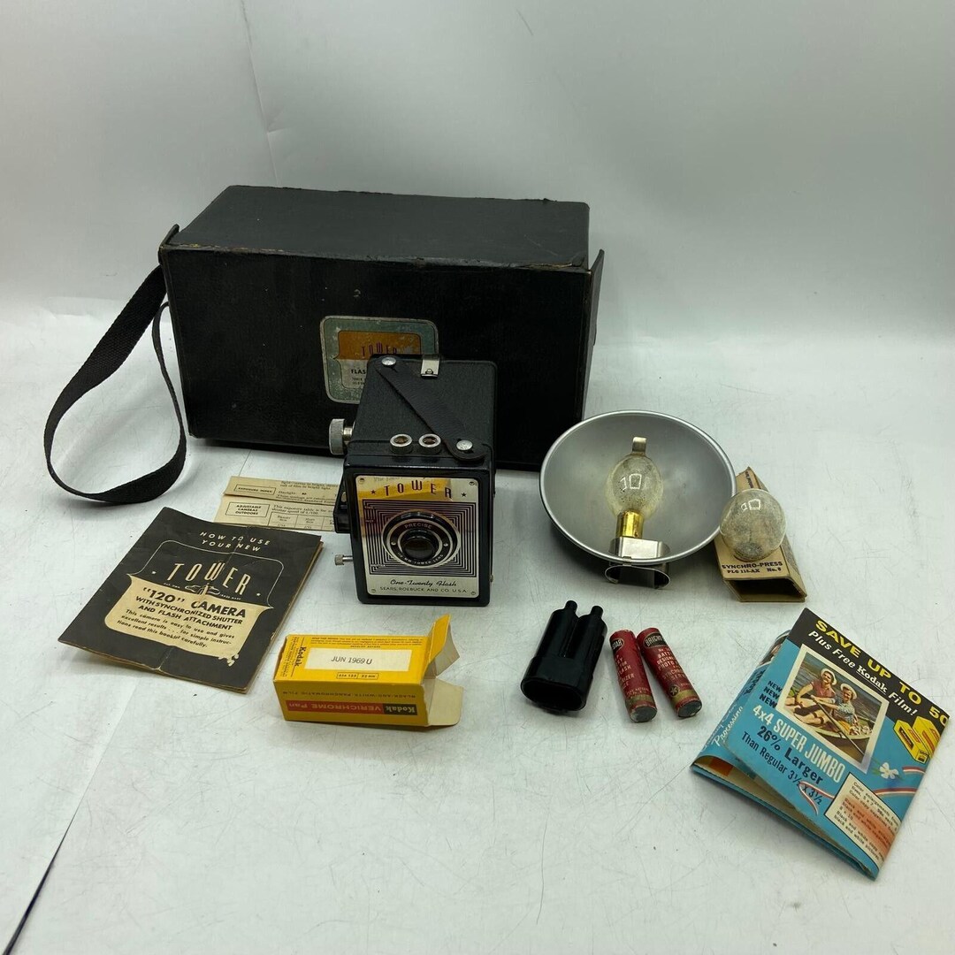 Vintage 1950s Tower One Twenty Camera Flash Kit. - Etsy