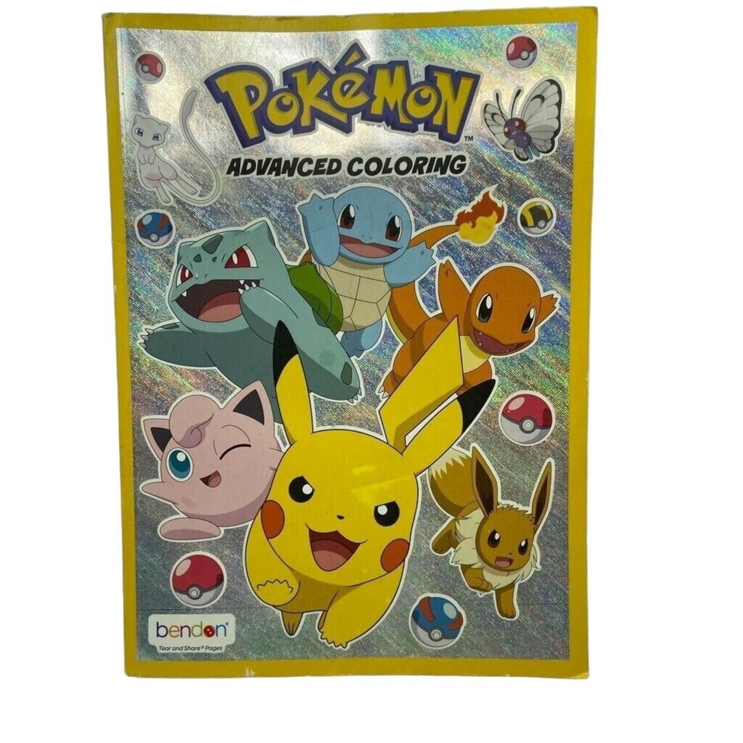Bendon Pokemon Advanced Coloring Book Brand Uncolored 40 - Etsy