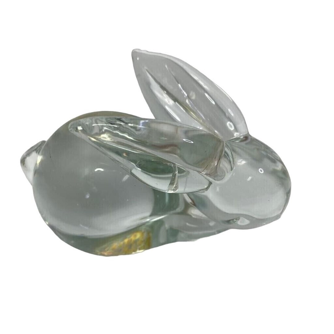 Clear Blown Glass Bunny Rabbit Figurine Paperweight Aldon - Etsy