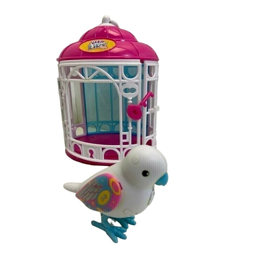 Little Live Pets Whistling Pink Bird Electronic Toy Pet and Cage No ...
