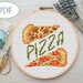 Pizza Cross Stitch Pattern Pdf Easy Food Embroidery DIY, Small Design ...
