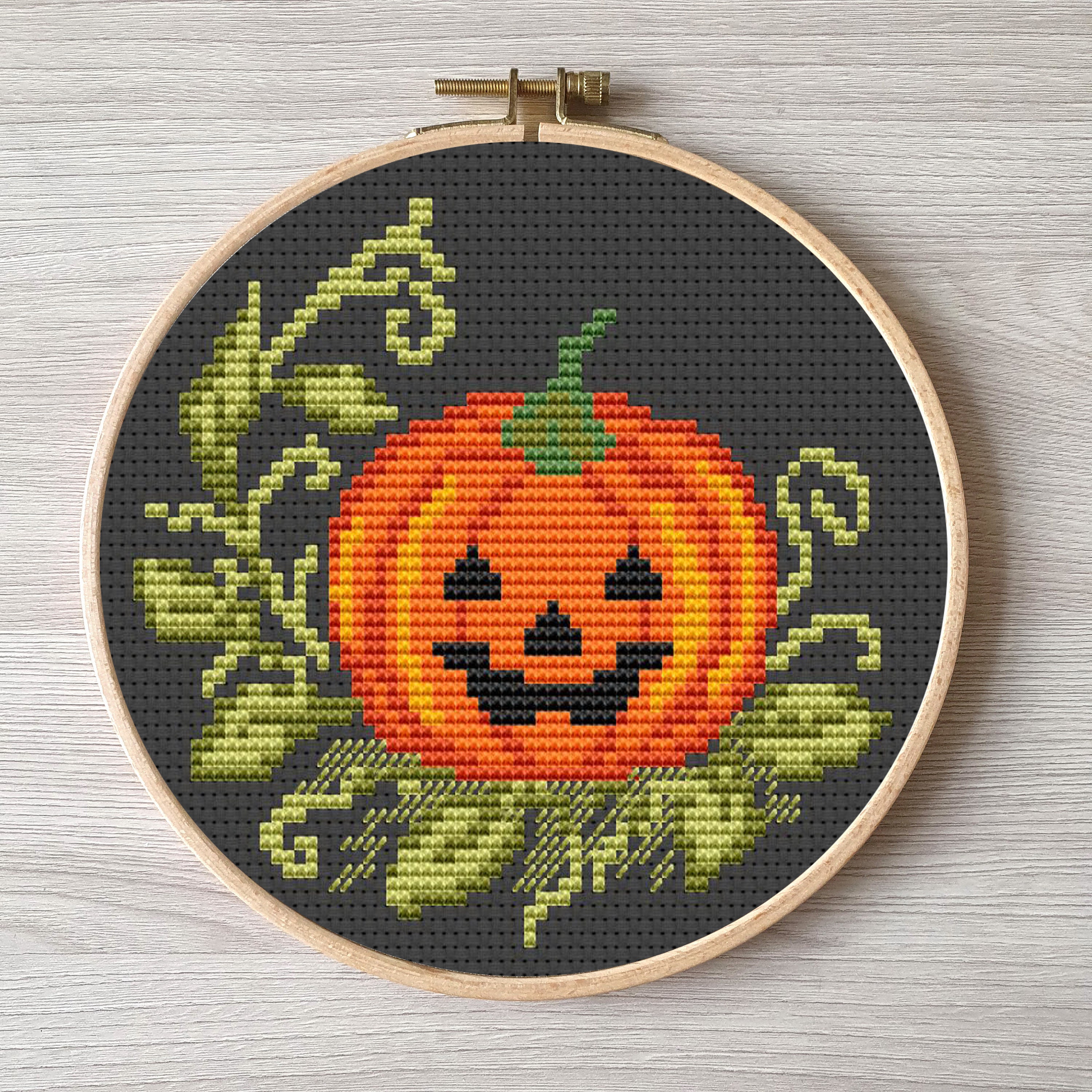 Pumpkin Cross Stitch Pattern Pdf Easy Embroidery DIY, Halloween Small ...