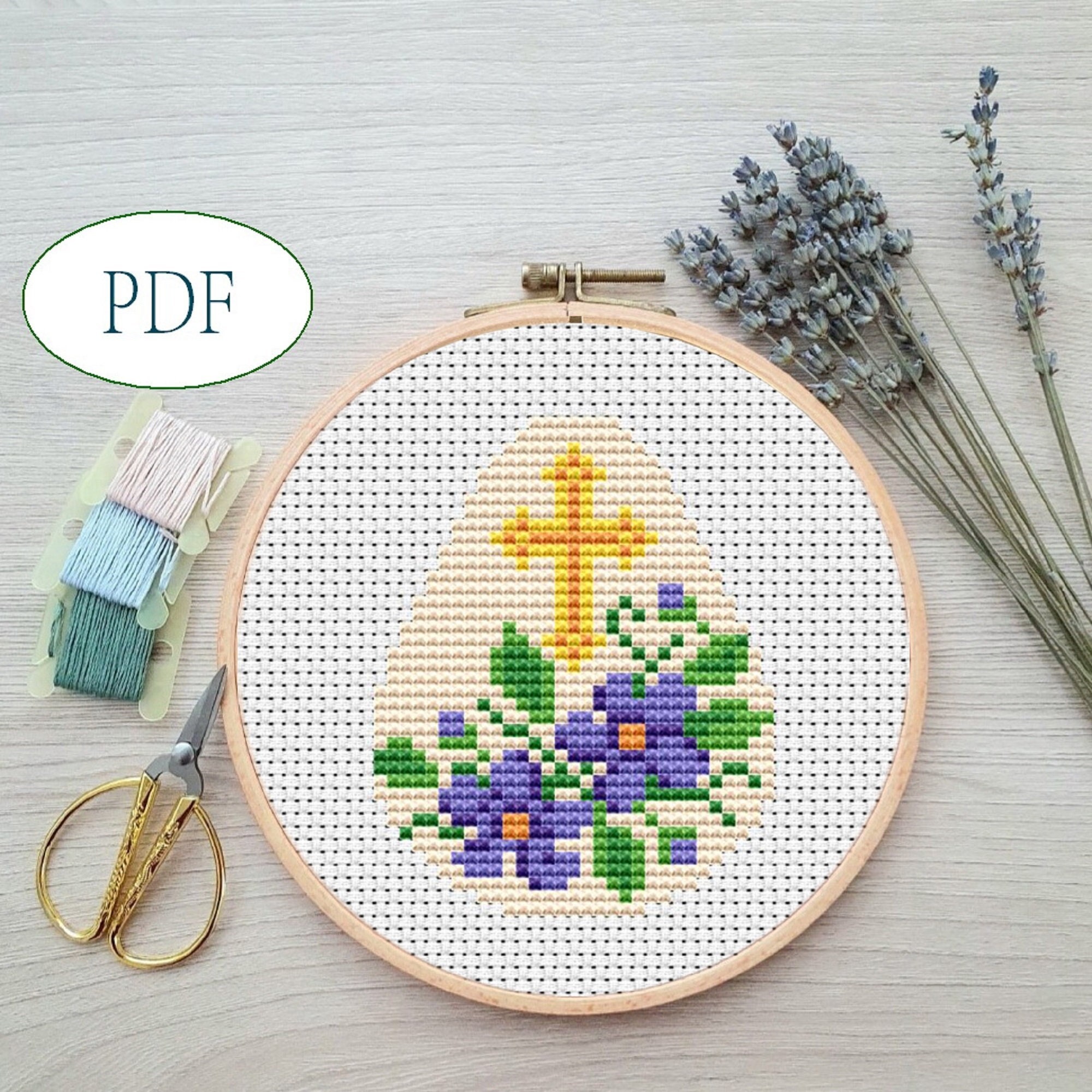 Easter Cross Stitch Pattern Pdf Egg Embroidery DIY - Etsy
