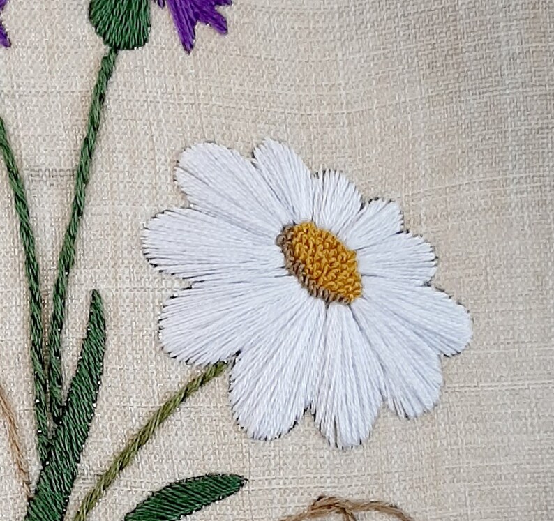 Daisy and Cornflower Pdf Hand Embroidery Beginner Botanical Pattern DIY, Chamomile Design - Etsy