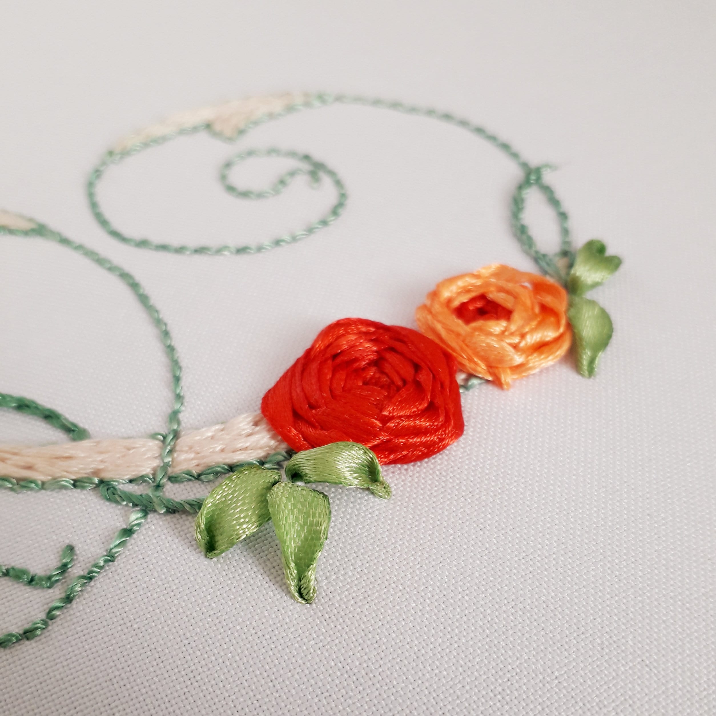 Letter C Pdf Hand Embroidery Beginner Monogram Pattern DIY Ribbon ...