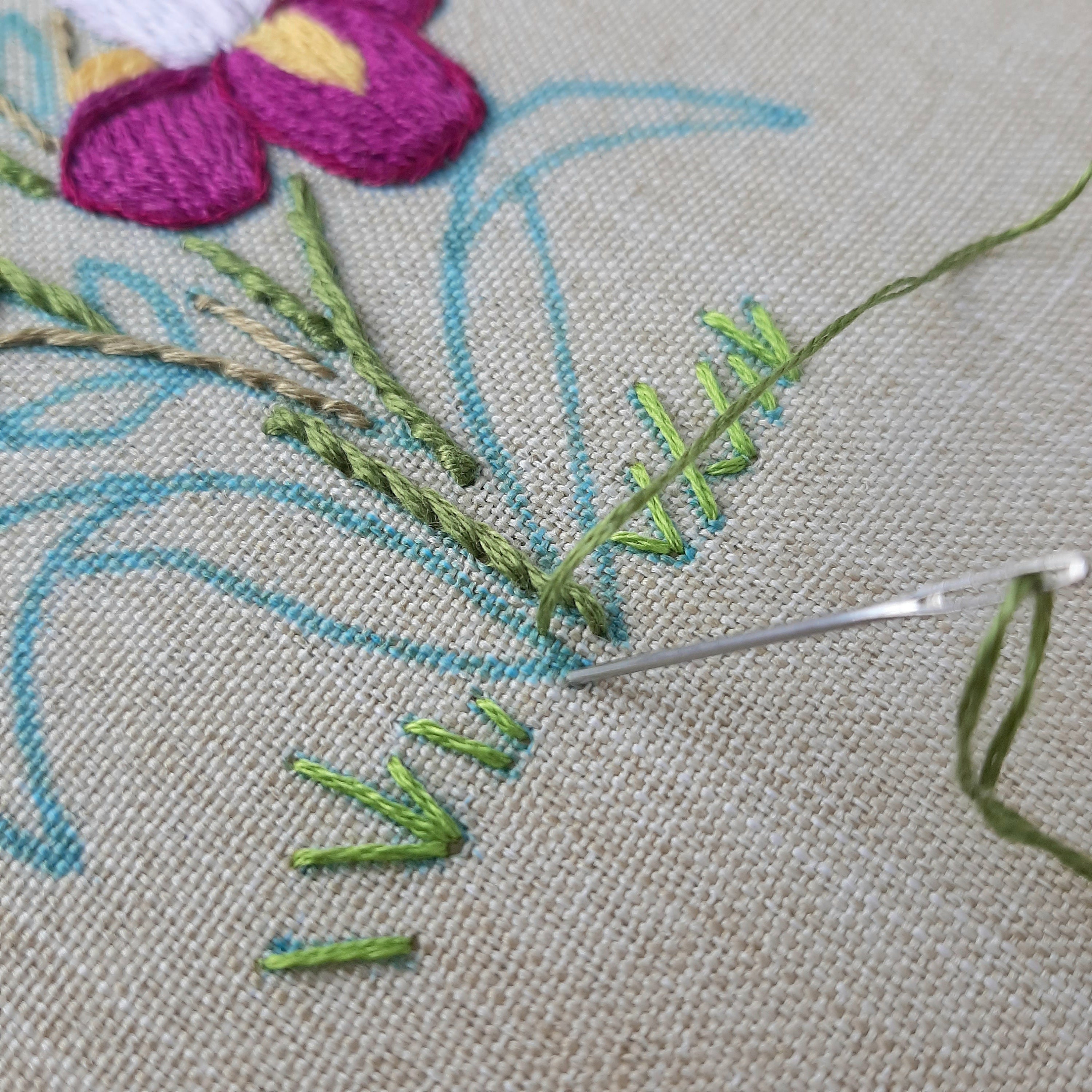 Irises Hand Embroidery, Spring Flowers Pattern DIY, Botanical ...