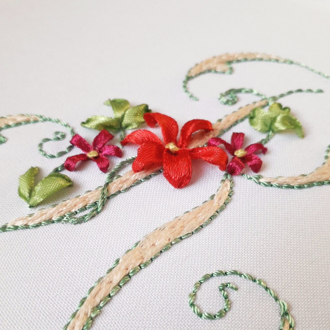 Letter R Pdf Hand Embroidery of Floral Alphabet, Monogram Pattern DIY ...