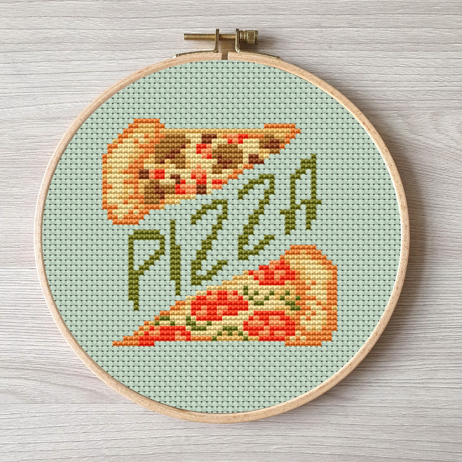 Pizza Cross Stitch Pattern Pdf Easy Food Embroidery DIY, Small Design ...