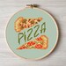 Pizza Cross Stitch Pattern Pdf Easy Food Embroidery DIY, Small Design ...