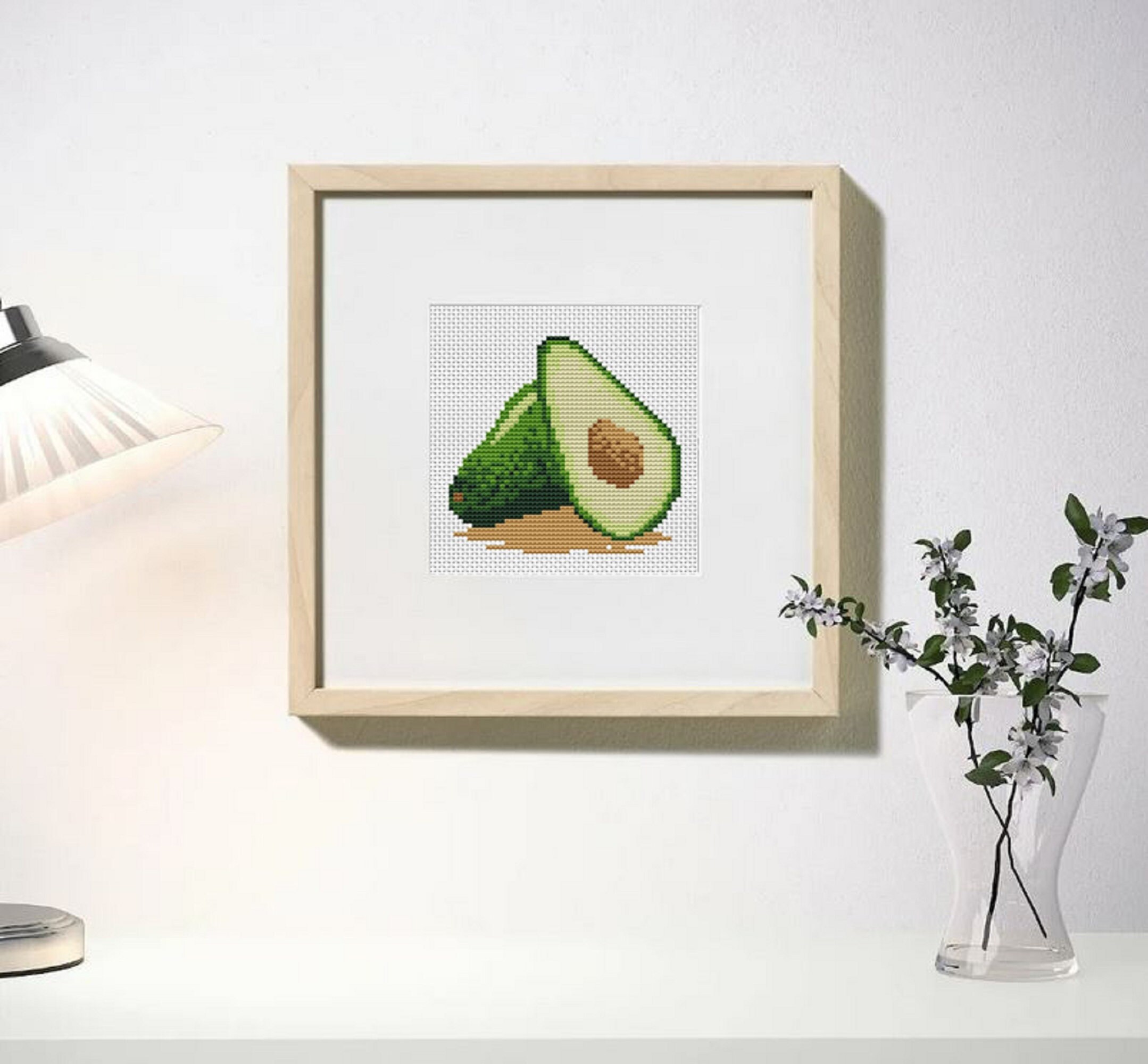 Avocado Cross Stitch Pattern Pdf Easy Food Embroidery DIY, Small Design ...