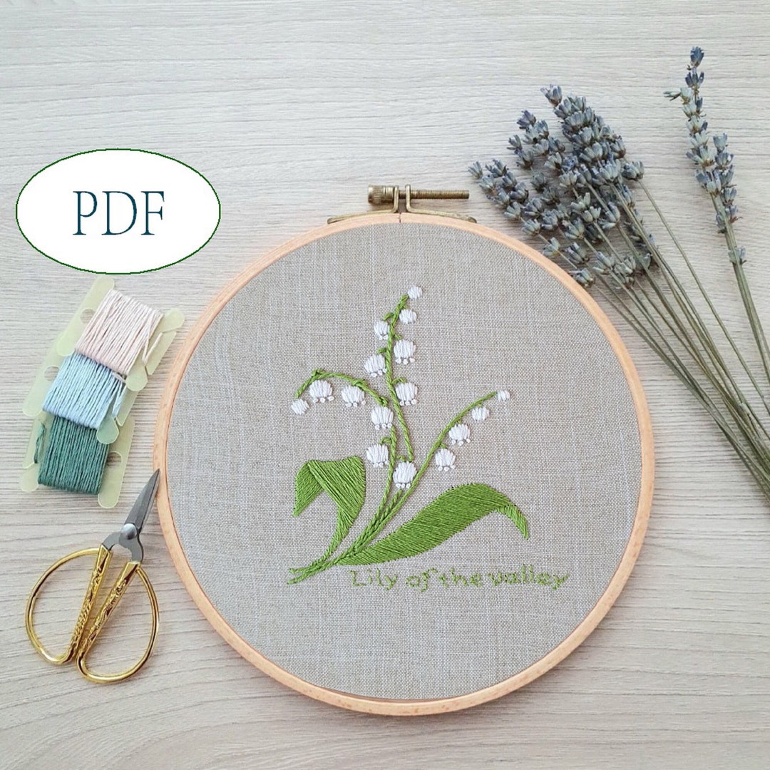 Lily of the Valley Hand Embroidery, Spring Flowers Pattern DIY ...