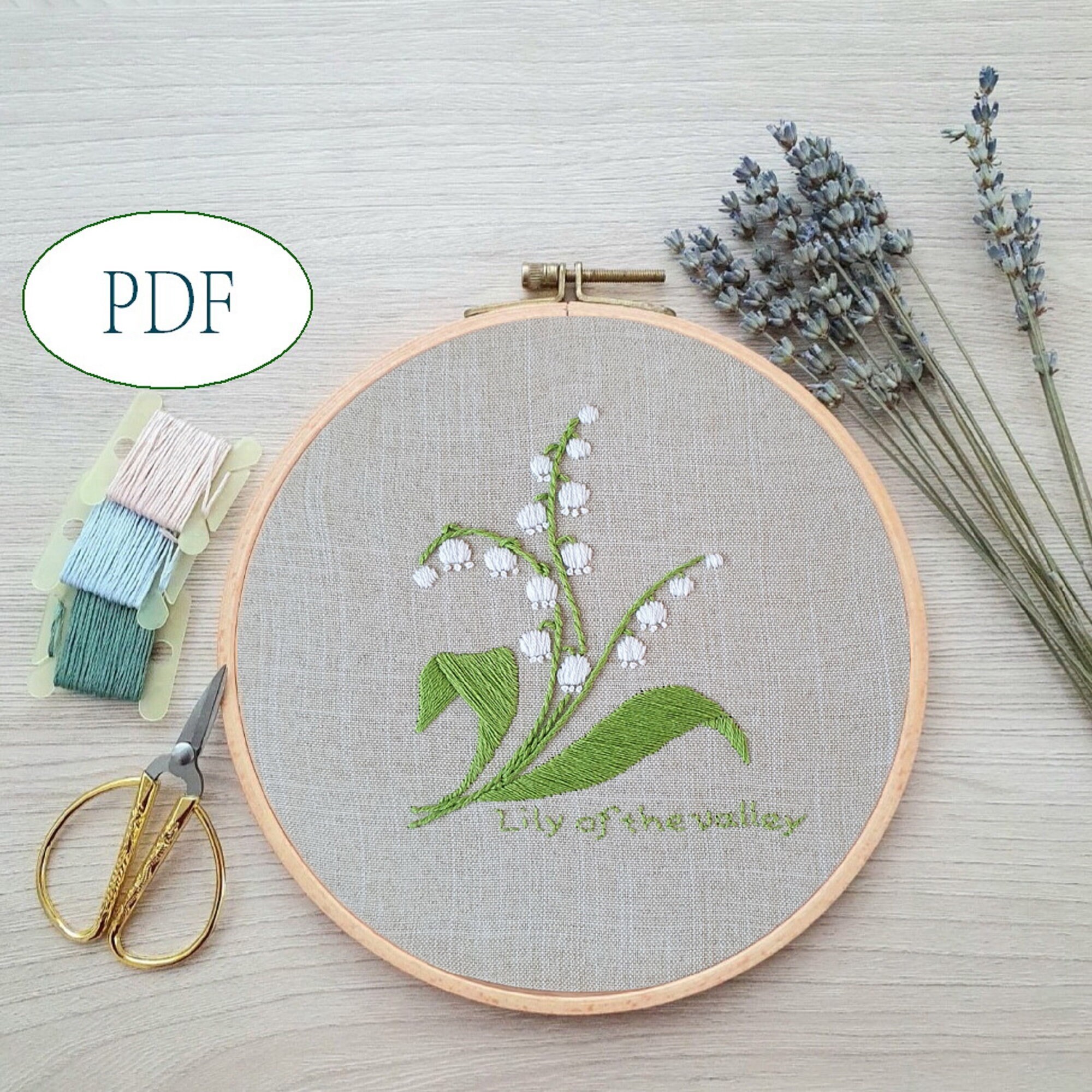Lily of the Valley Hand Embroidery, Spring Flowers Pattern DIY, Botanical Embroidery - Etsy