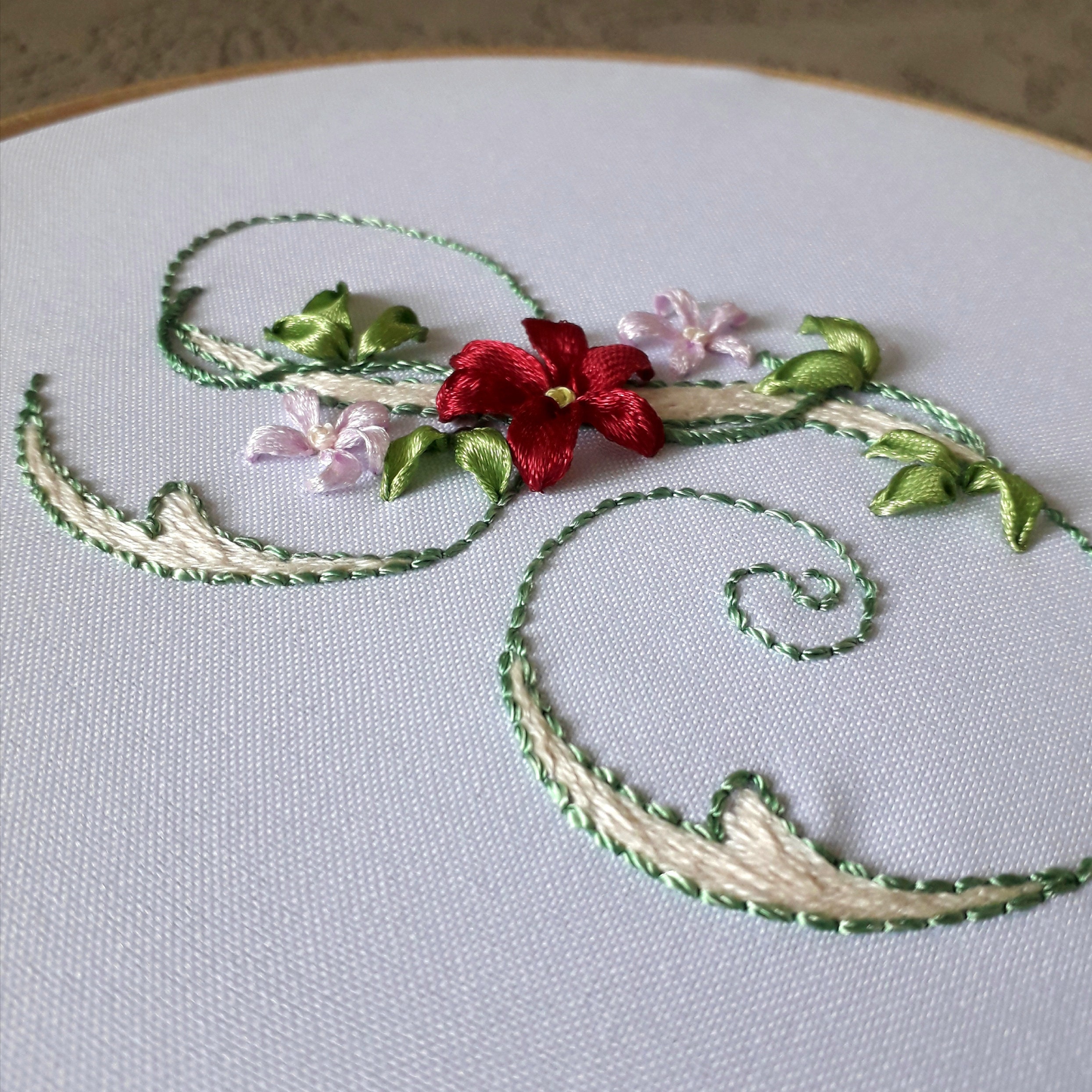 Letter S Pdf Hand Embroidery Beginner, Monogram Pattern DIY, Ribbon ...