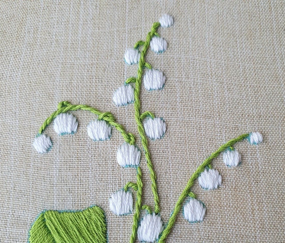 Lily of the Valley Hand Embroidery, Spring Flowers Pattern DIY, Botanical Embroidery - Etsy