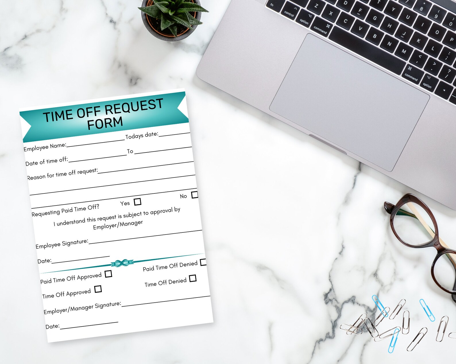 Employee Time off Request Form Canva Editable Template Employee ...