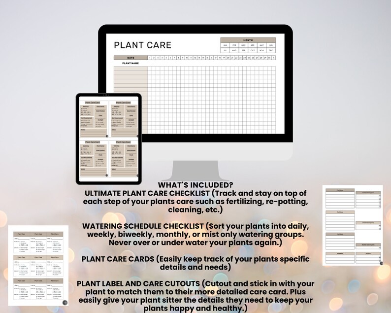 Printable Plant Care Tracker Bundle Indoor Plant Calendar Plant Care ...