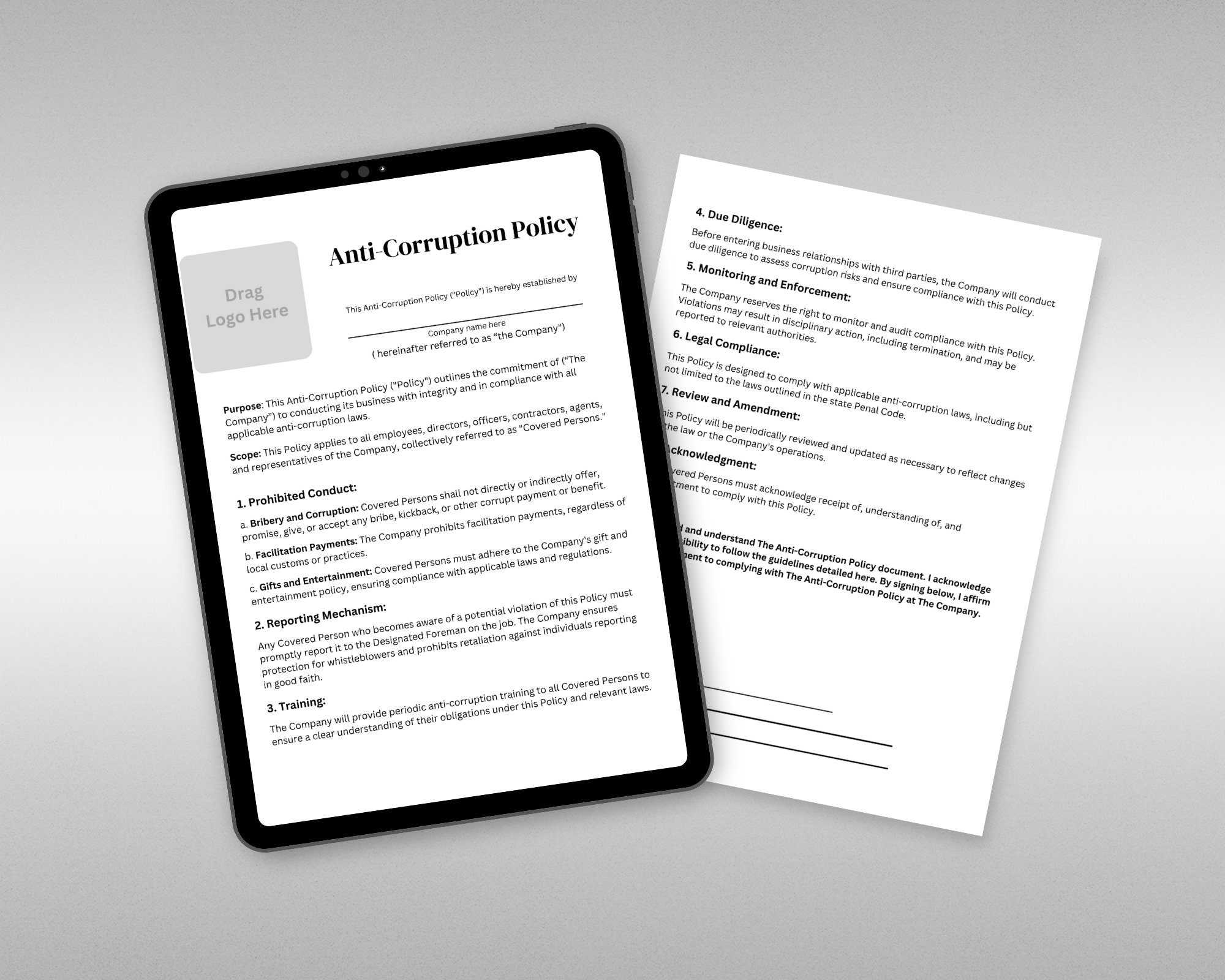 Anti-corruption Policy Canva Editable Template Business Procedure ...