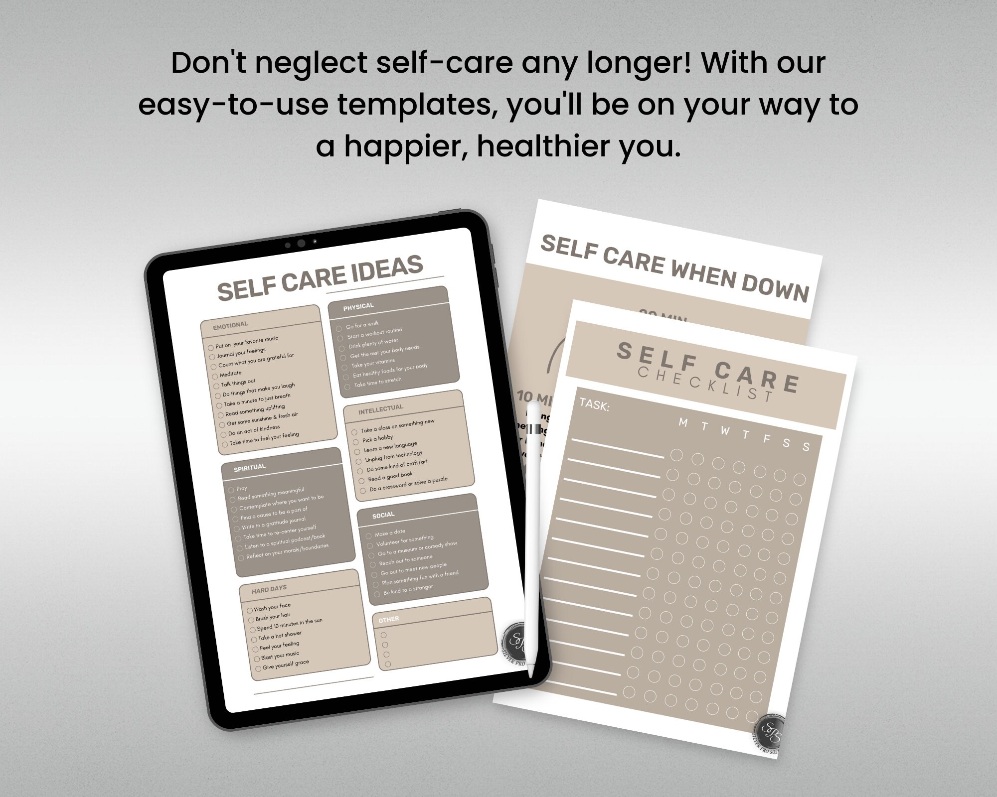 Printable Self-care Template Bundle Self-care Challenge Self-care ...
