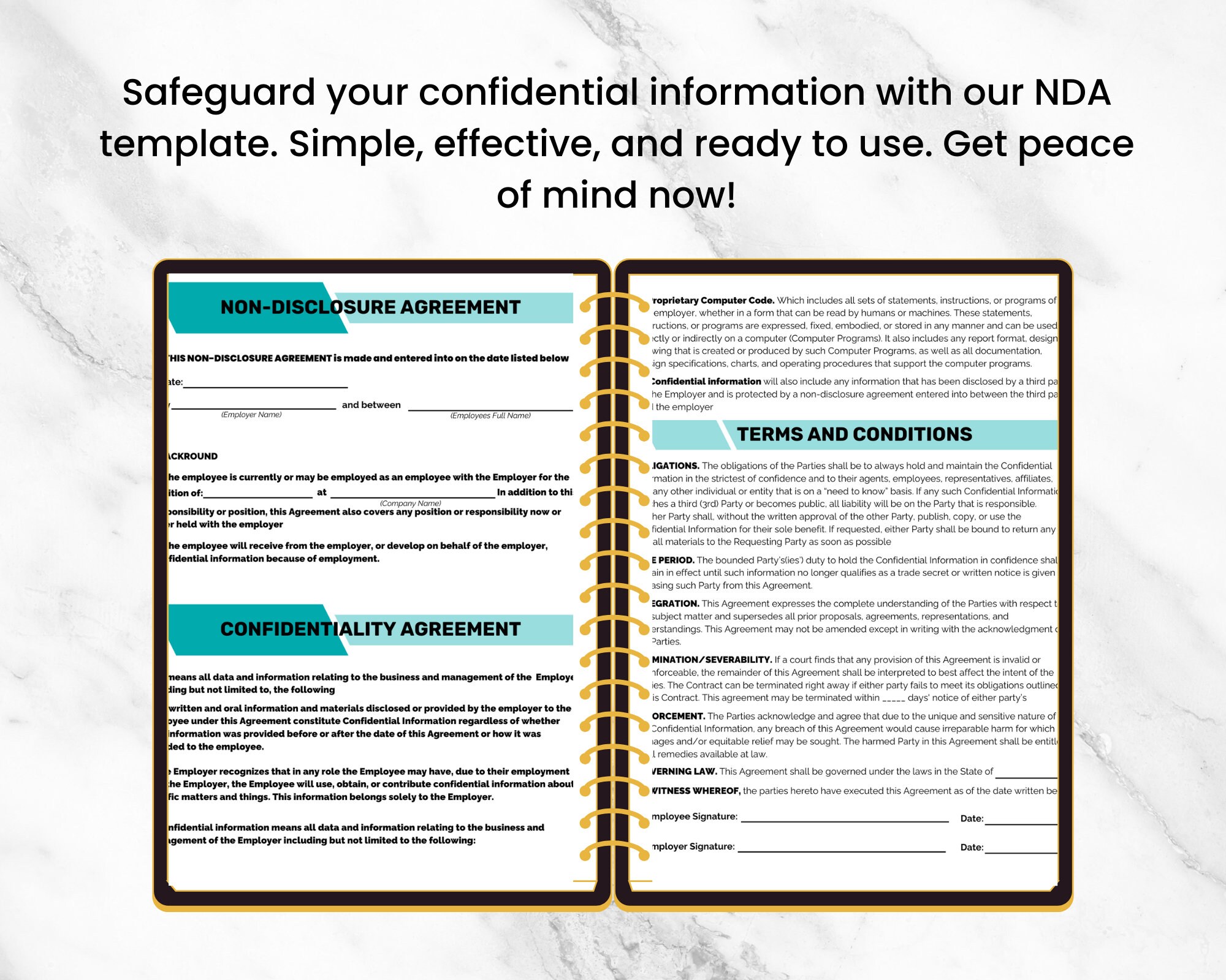 Non-disclosure Agreement Canva Editable Template Confidentiality ...