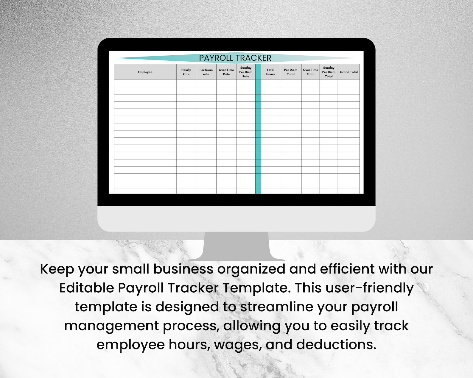 Payroll Tracker Canva Editable Template Payroll Tracker Spreadsheet ...