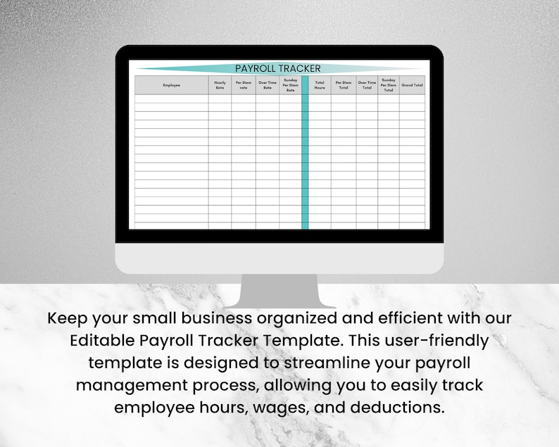 Payroll Tracker Canva Editable Template Payroll Tracker Spreadsheet ...