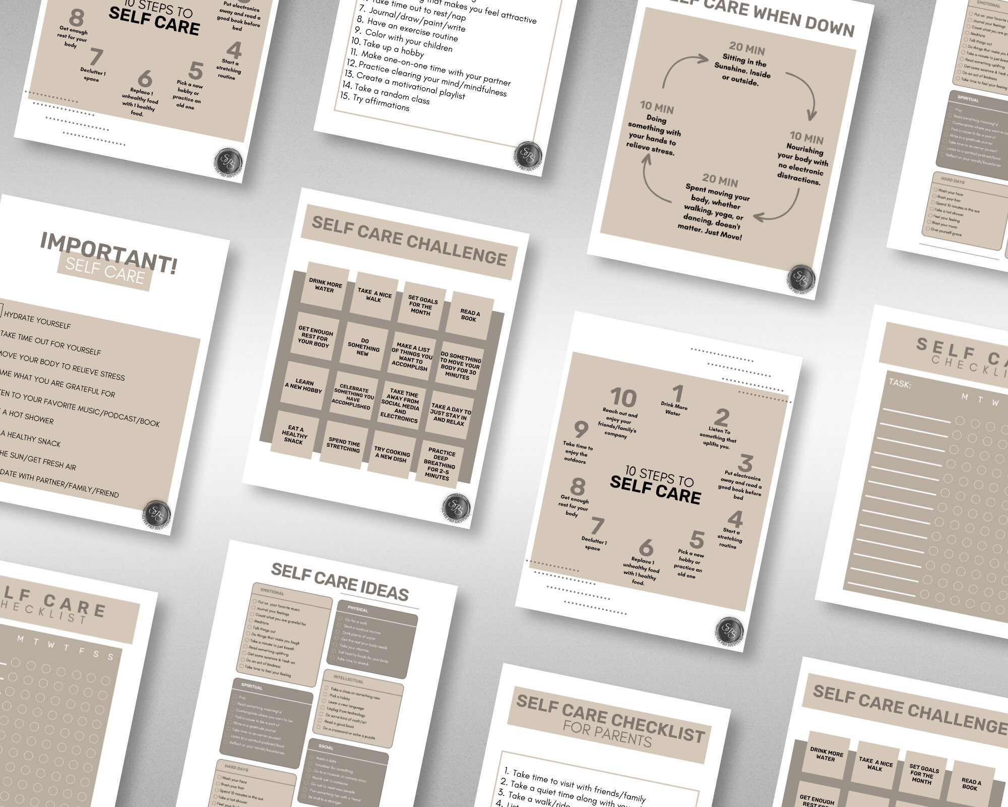 Printable Self-care Template Bundle Self-care Challenge Self-care ...