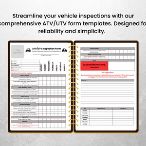 ATV/UTV Weekly Inspection Form Canva Editable Template Atv Inspection ...