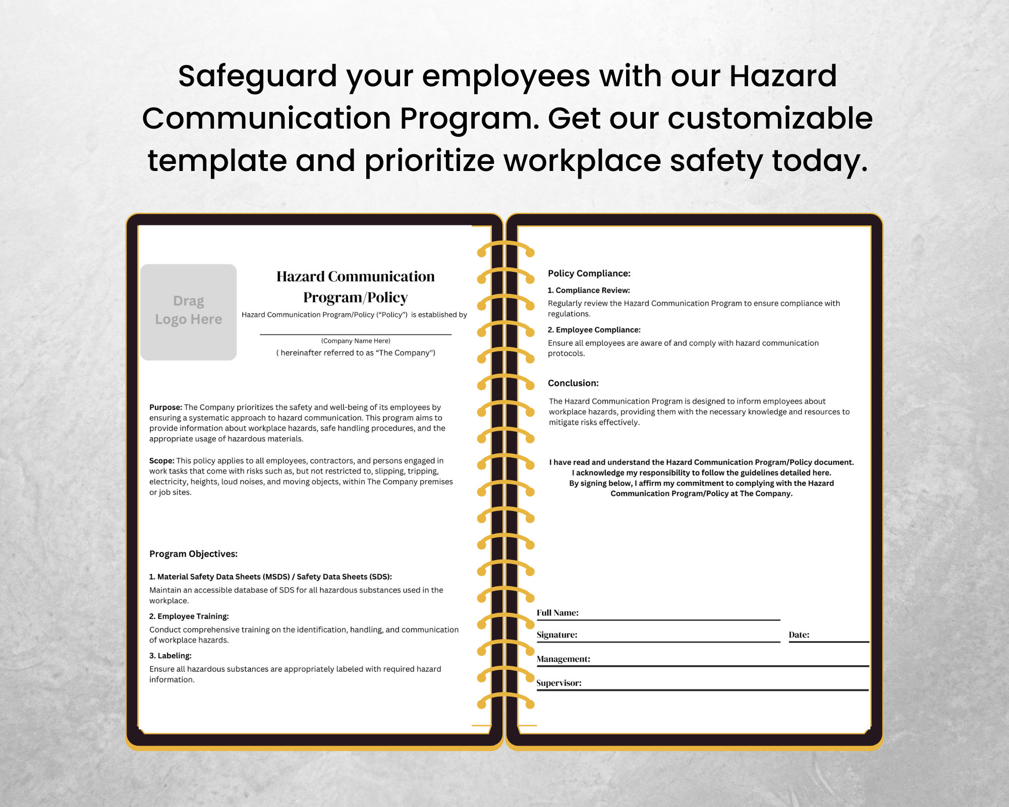 Hazard Communication Program Canva Editable Template JHA Program ...