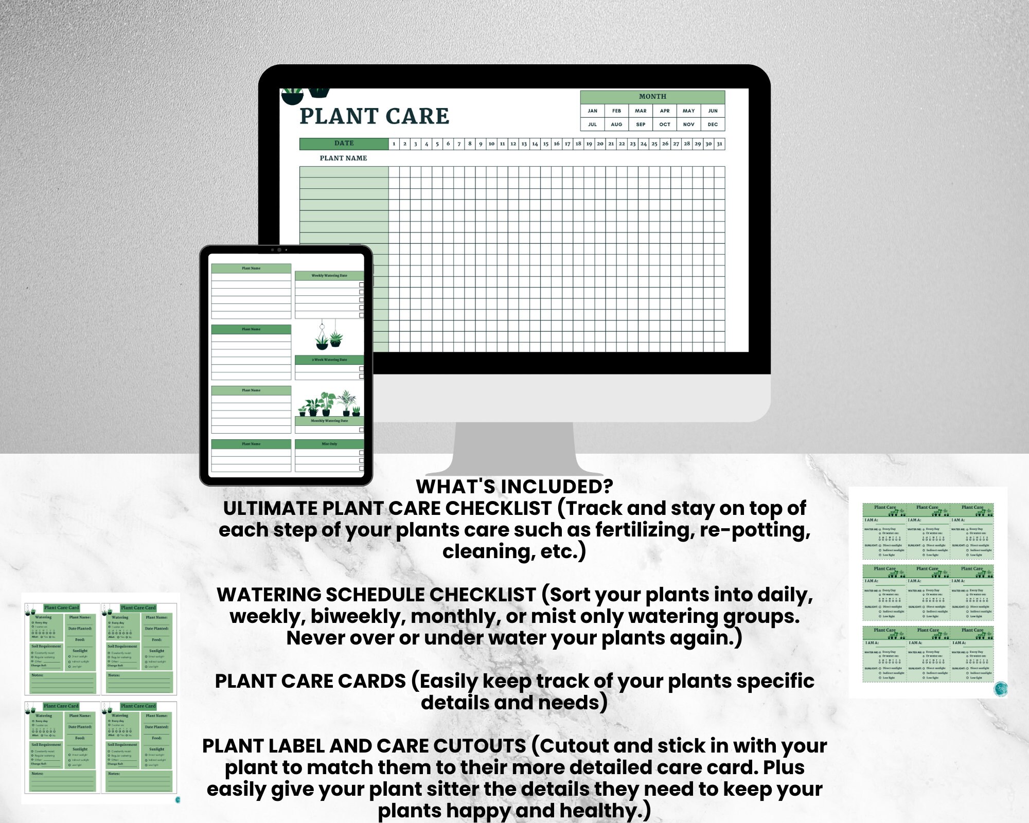 Printable Plant Care Tracker Bundle Indoor Plant Calendar Plant Care ...