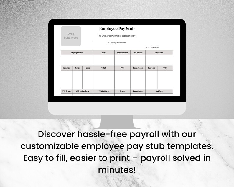 Employee Pay Stub Canva Editable Template Earning Statement Printable ...