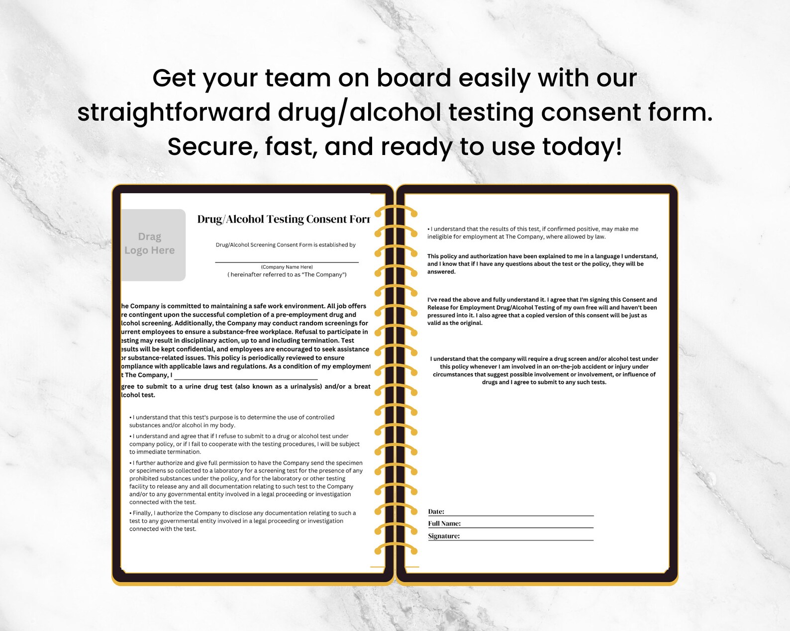 Drug/alcohol Testing Consent Form Canva Editable Template Drug ...