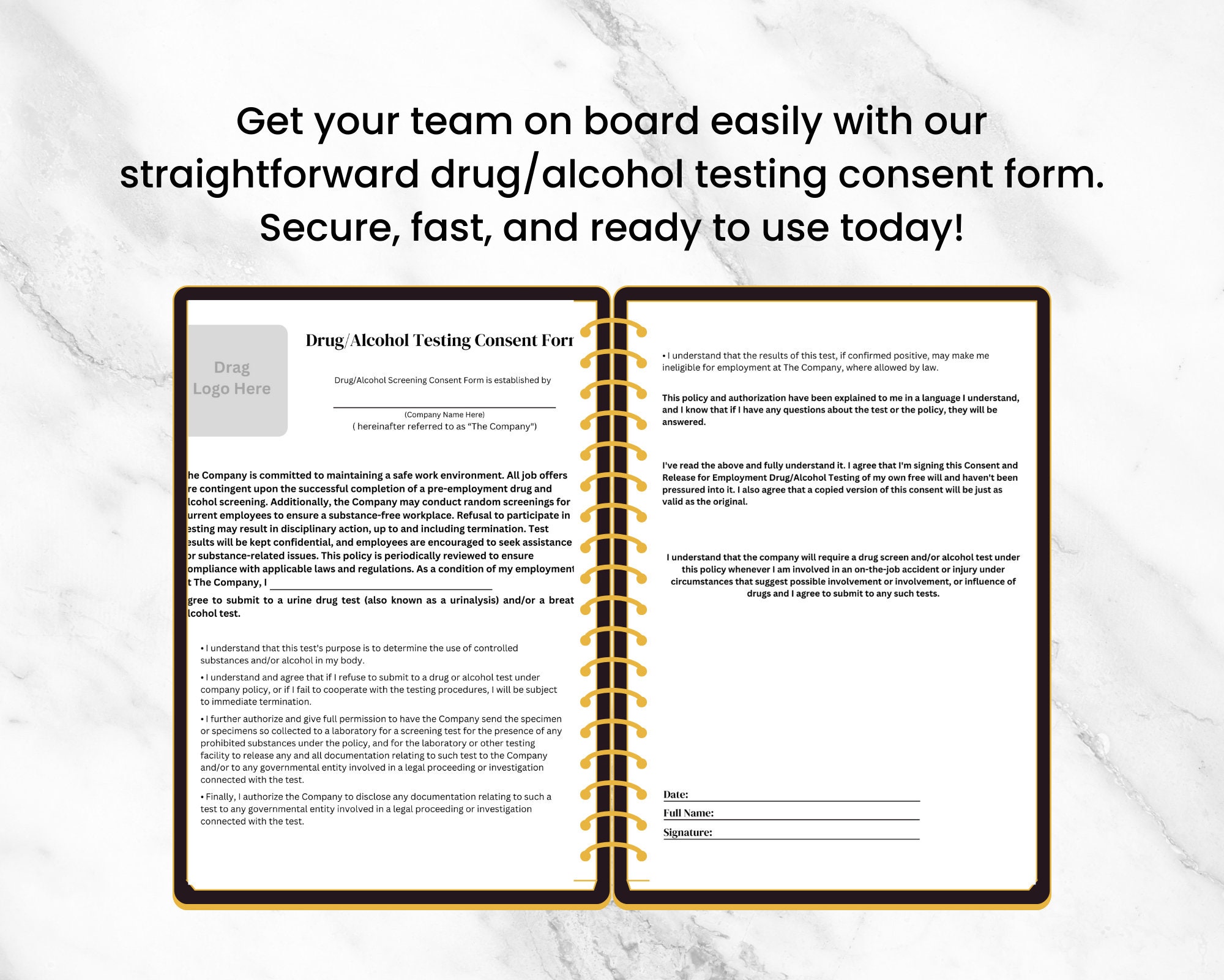 Drug/alcohol Testing Consent Form Canva Editable Template Drug ...