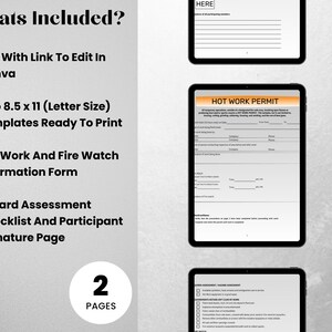 Hot Work Permit Editable Template - Etsy UK