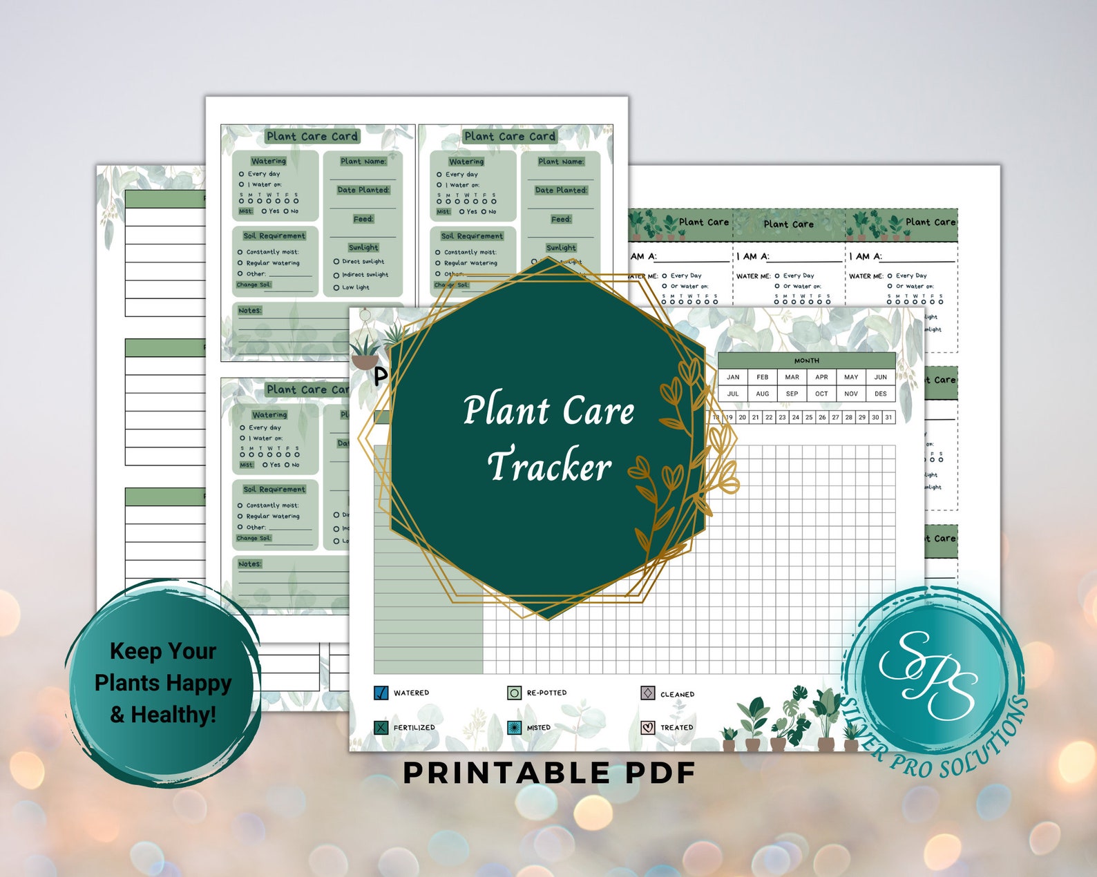 Printable Plant Care Tracker Bundle Indoor Plant Calendar - Etsy