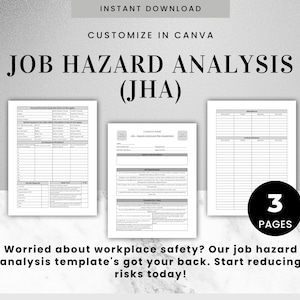 Job Hazard Analysis (JHA) Job Safety Analysis (JSA) - Etsy