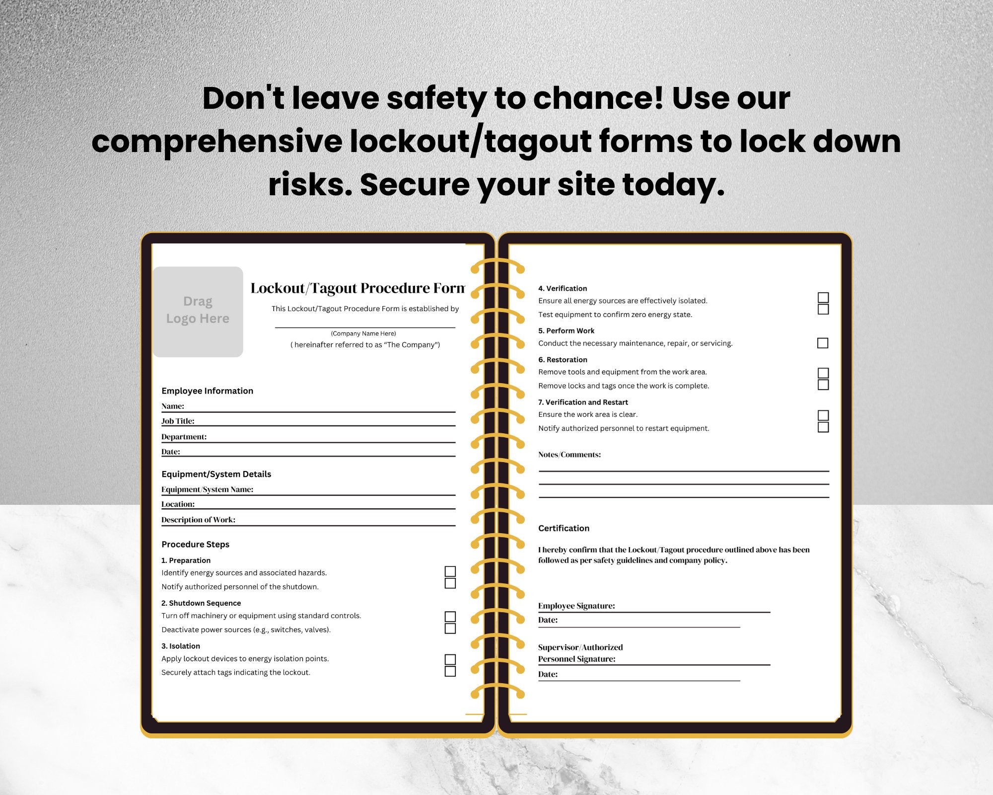 Lockout Procedure Form Canva Editable Template Tagout Procedure Form ...